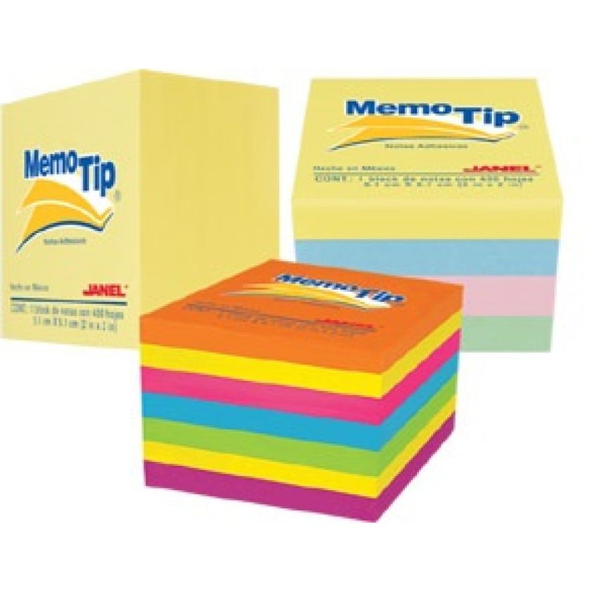 Notas Adhesivas Janel Memo Tip Mini Cubo Pastel 2x2 C 400 Office City