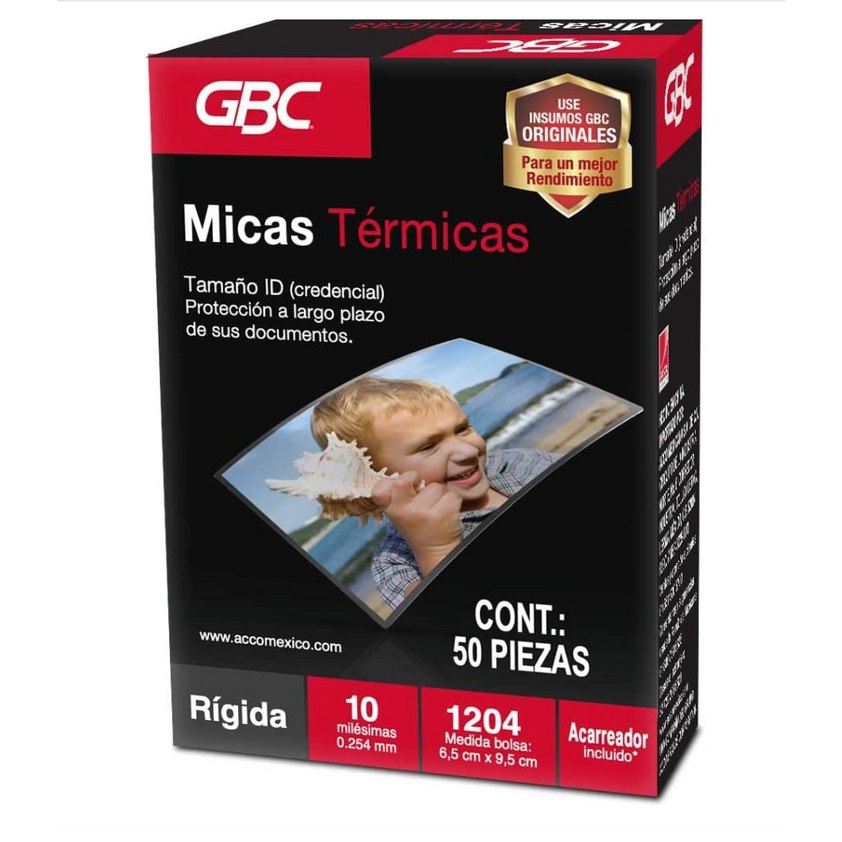 GBC MICA TERMICA 6.5 X 9.5 CM 10 MILESIMAS C/50 | OFFICE CITY tu mejor opción