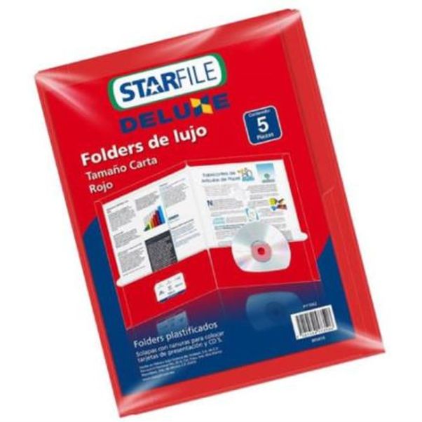 FOLDER STARFILE DELUXE ROJO CARTA 24X30 C/5PZA | OFFICE CITY tu mejor ...